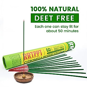 RRTPPT Citronella Incense Sticks with Natural Ingredients Citronella Oil Lemongrass Oil and Rosemary Oil Help You Better Enjoy Outdoor Life (60 Sticks)