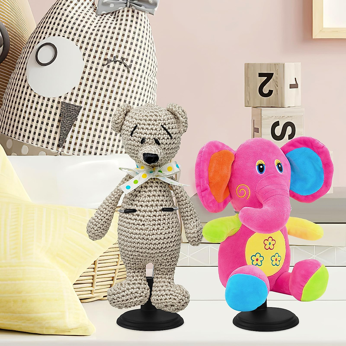 TOYANDONA 4pcs Doll Stand Action Figure Stand Portable Teddy Bear Stand for Mini Dolls