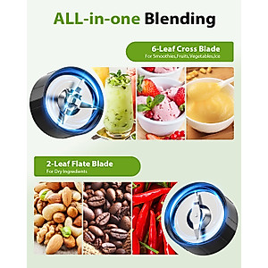 KOIOS Smoothies Blender, 900W Personal Blender and Grinder Combo for Kitchen, Smoothies Maker with 3 Non-BPA Portable Blender Cup for Baby Food, Beans, Nuts, Spice Protein Mixer