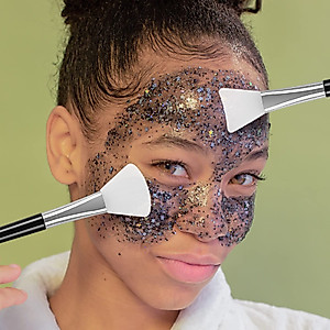 tifanso 4PCS Silicone Face Mask Brush, Face Mask Applicator, Flexible Mask Brush Applicator, Silicone Brush for Face, Face Mask Brush Applicator for Mud, Clay, DIY Mask, Body Lotion, BB Cream (Black)