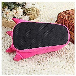 HengQiu Unisex Plush Animal Paw Slippers Fuzzy Warm House Shoes Dinosaur paw Slippers Claw Slippers (S, Rose, numeric_3)