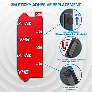 Sticky Adhesive Replacement for Pops Wallet Base, 3M VHB Sticker Tapes for Socket Wallet+ Plastic Case Back, Wallet Plus Double Sided High Bond Piece Strip Pads for Any Cell Phone iPhone Samsung etc