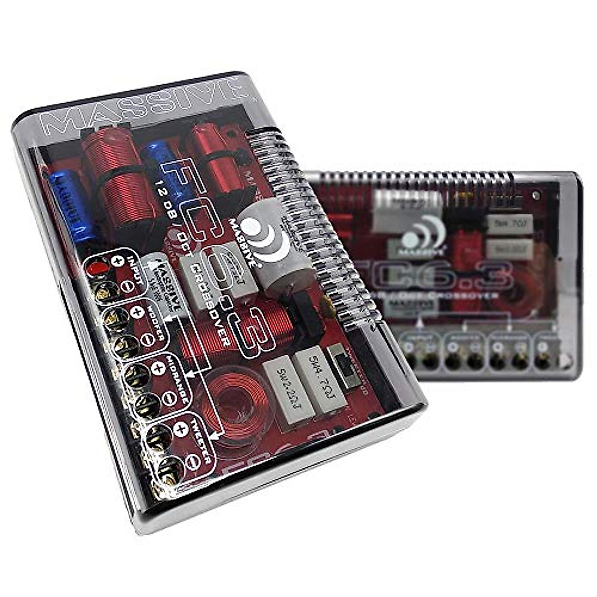 Massive Audio FC6.3 – 6 Inch / 6.5 Inch 3-Way, 150w/300 Watts Max, 6.5 Inch Mid-Bass, 3 Inch Mid-Range, 25mm Tweeter, 4 Ohm, 12db X-Over, Component Kit Speakers. Pair