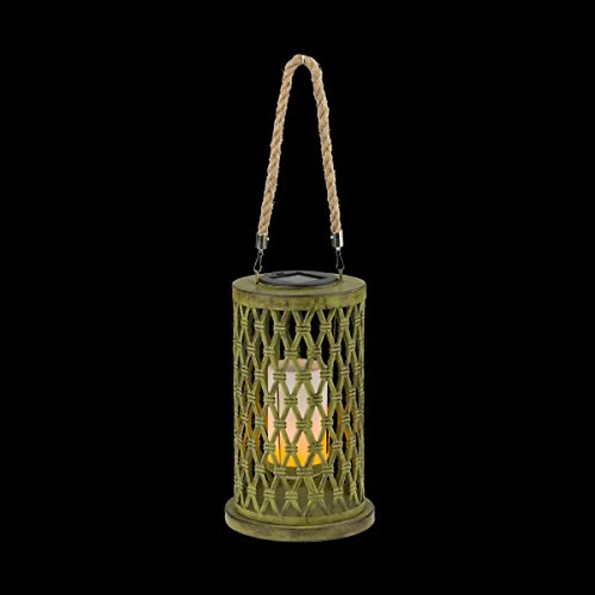 Alpine Corporation QLP1350SLR-HH-TM Alpine Metal Solar Lantern, Gray