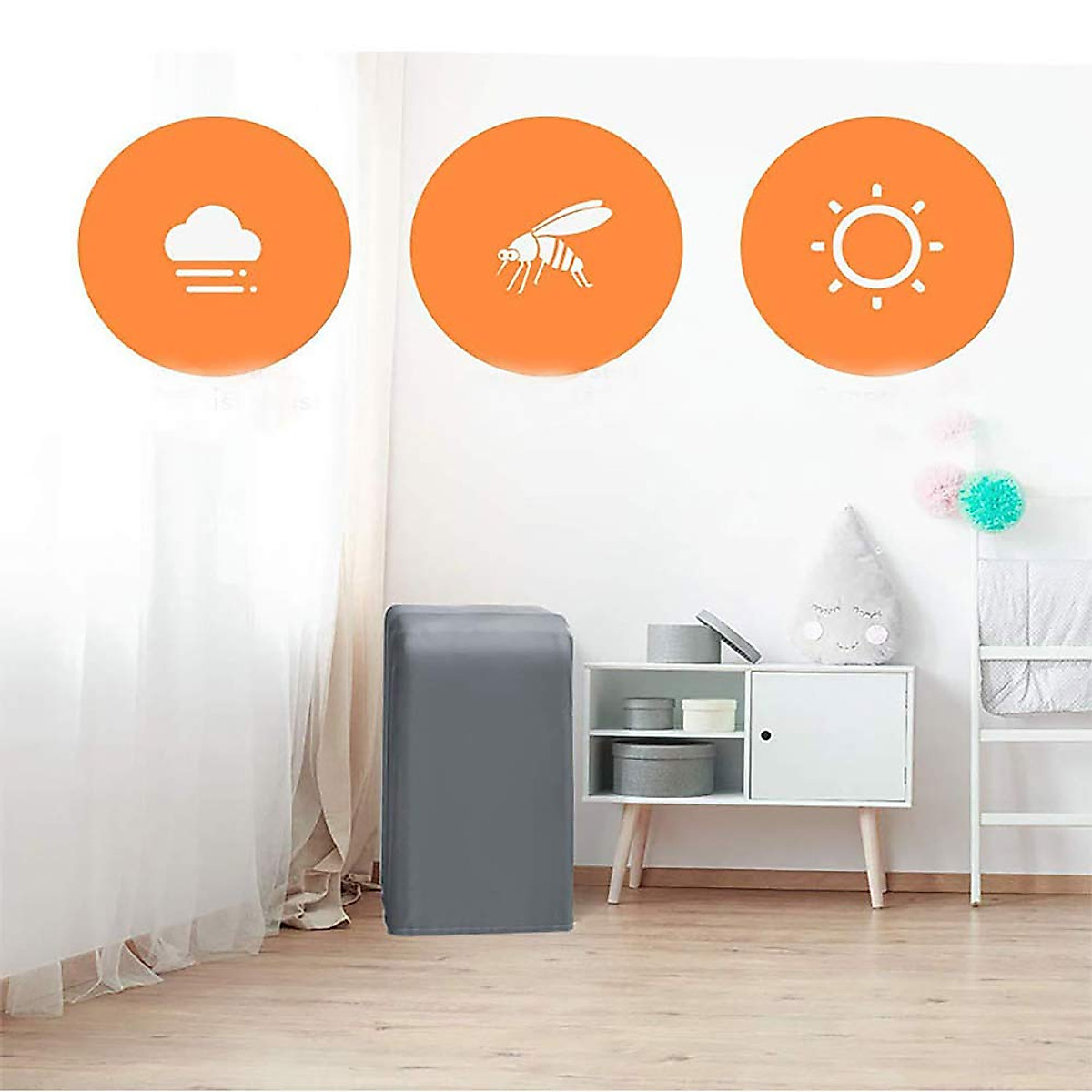 Fivtyily Air Conditioner Cover, Portable AC Unit Cover with Telescopic Rope Dust Proof AC Protection for Portable Air Conditioner