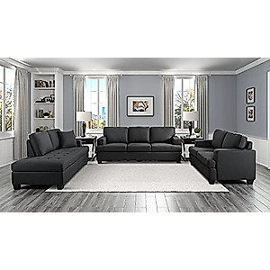 Lexicon Fernleaf Living Room Sofa, Black