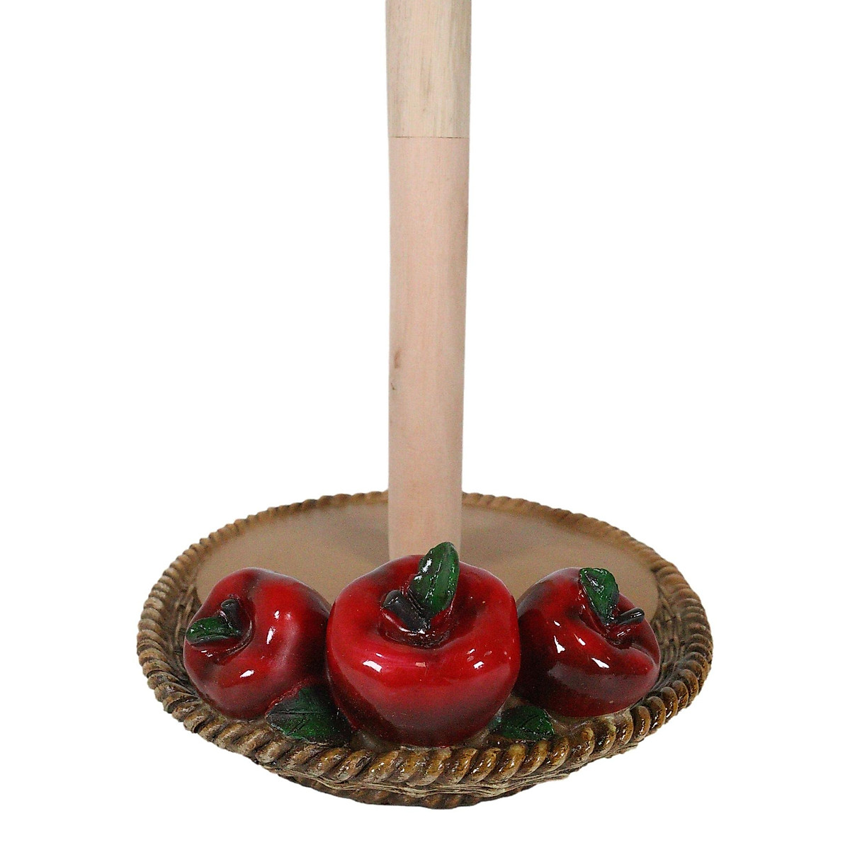 Ebros Gift Fresh Wipes Crisp Red Apples Harvest Basket Paper Towel Holder Figurine Dispenser for Rustic Country Kitchen Decor Old Fashioned Table Decorations