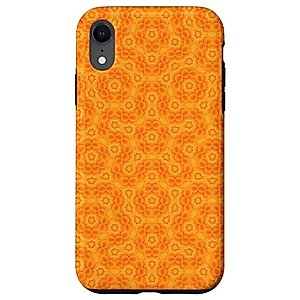 iPhone XR Abstract Geometric Cute Cool Fun Pattern Orange Yellow Case