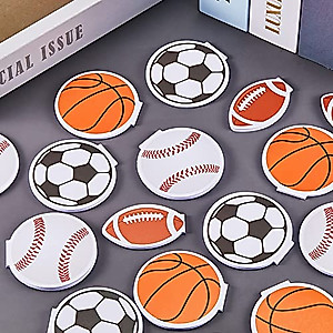 24 Sets Mini Sport Ball Notepads, Football Soccer Baseball Basketball Notepads, Sports Theme Notepad Party Decorations for Kids Boys Party Supplies Favor