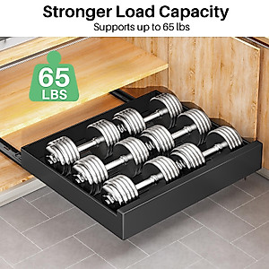 Pull out Cabinet Organizer, 21"Deep, Slide out Drawers for Kitchen Cabinets, Under Sink Pull-Out Home Organizers with Adhesive Nano Film Fixed, Sliding Cabinet for Bathroom, Pantry Storage Shelves