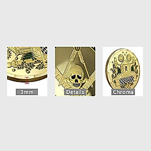 Masonic Challenge Coin Grand Master Hiram Abiff Widow Son Freemason Skull Commemorative Coins Gift