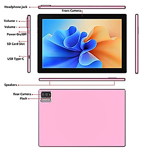 2 in 1 Tablet with Keyboard, 10 inch Android 11 Tablet, 6GB RAM+128GB ROM+1TB Expandable Tablet, 1.8GHz Quad-core Processor, 5G WiFi 6 BT 5.0 Tablets with Mouse| Case| Stylus, 1280*800 IPS Touchscreen