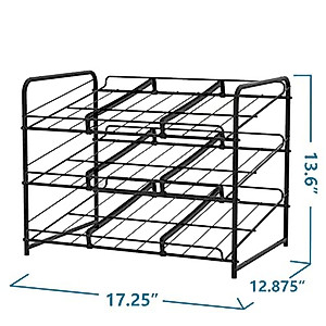 Simple Trending Can Rack Organizer, Stackable Can Storage Dispenser Holds up to 36 Cans for Kitchen Cabinet or Pantry, Black