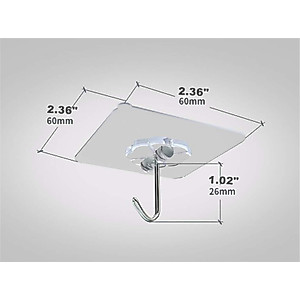 PGLY Adhesive Hooks Kitchen Wall Hooks - Heavy Duty 13.2lb(Max) Nail Free Sticky Hangers with Stainless Waterproof & Oilproof Seamless Hooks Utility Towel Bath Ceiling Hooks