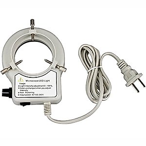 AmScope LED-56S-ZK 56 Microscope Ring Light LED Ring Light Illuminator with Dimmer for Stereo Microscope