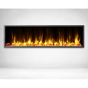 Dynasty Harmony BEF Realistic Linear Electric Fireplace with Multicolor Flame (57" Wide)