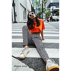 FEISEDY Sunglasses White Oval Clout Goggles for Women Men Retro Round Trendy Rimmed Clueless Costume Frame B2253