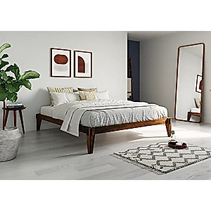 Bme Chalipa 14” King Bed Frame - Wood Platform Bed - Wood Slat Support - No Box Spring Needed - Easy Assembly - Minimalist & Modern Style, Walnut