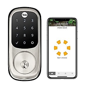 Yale Assure Lock Touchscreen, Wi-Fi Smart Lock - Works with the Yale Access App, Amazon Alexa, Google Assistant, HomeKit, Phillips Hue and Samsung SmartThings, Satin Nickel