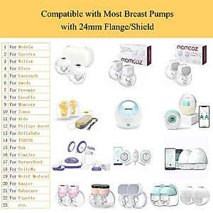 6pc Flange Inserts 17/19/21mm for Momcozy S9 Pro Hands Free Breast Pump,Compatible with S9/S10/S12 Wearable Breast Pump.Suitable for Medela,Spectra Shields/Flanges,Reduce 24mm to Correct Size,2pc/Each