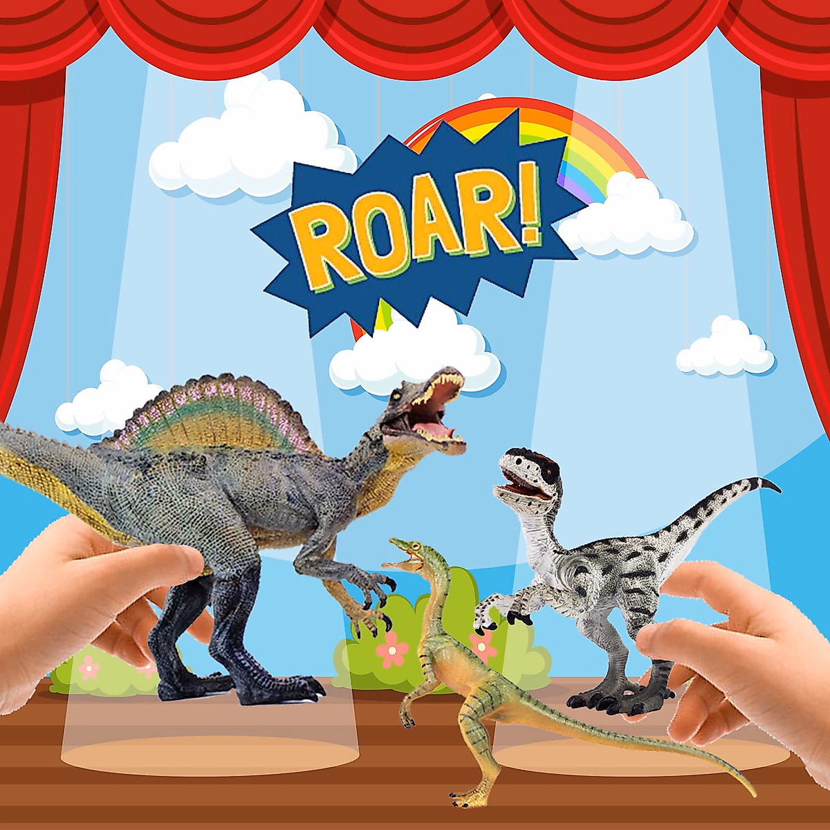 Gemini & Genius Dinosaur Toys for 3 4 5 6 7 Year Old Boys, Spinosaurus with Movable Jaw Dino Action Figure, Cool Birthday Cake Topper, Party Gift, Home Decoration for Kids