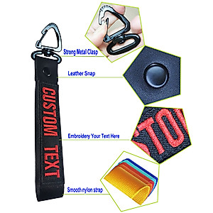 Uayma Keychain Wristlet Lanyard embroidery, personalized lanyard keychain for women and men travel, Nylon belt lanyard for car keys (Triangle Hook)