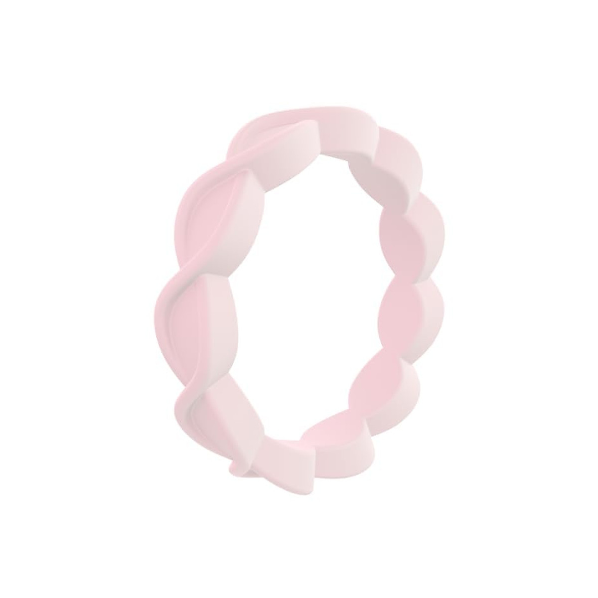 QALO Women's Rubber Silicone Ring, Eternity, Wedding Ring for Women, Breathable, Durable Engagement Silicone Band, 4mm Wide 2.4mm Thick, Pastel Pink, Size 6