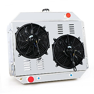 Cubauto 4 Row Core Radiator for 1966-1979 Ford F100 F150 F250 F350 Pickup Truck Brocon 1967 1967 1969 1970 1971 1972 1973 1974 1975 1976 1977 1978 All Aluminum Downflow Radiator+2X12" Fan W/Shroud