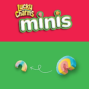 Lucky Charms Minis Cereal with Marshmallows, Kids Breakfast Cereal, Family Size, 18.6 oz