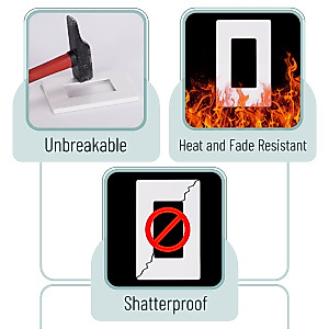 Bates- Screwless Decorator Wall Plates, Switch Plate Covers, 6 Pack, Screwless Wall Plates 1 Gang, White Switch Plate Covers, Switch Cover Plate, Wall Switch Cover, Electrical Outlet Cover Plate