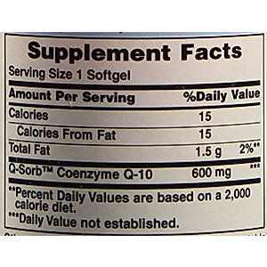 Puritan's Pride Q-Sorb CO Q-10 600 mg-30 Softgels