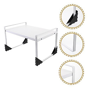 Zerodeko Cabinet Layered Rack Cabinet Storage Rack Kitchen Desktop Rack under The Sink Cabinet Seasoning Rack (single Layer White Sundries Shelf Kitchen Rack Multi-purpose Shelf White Food