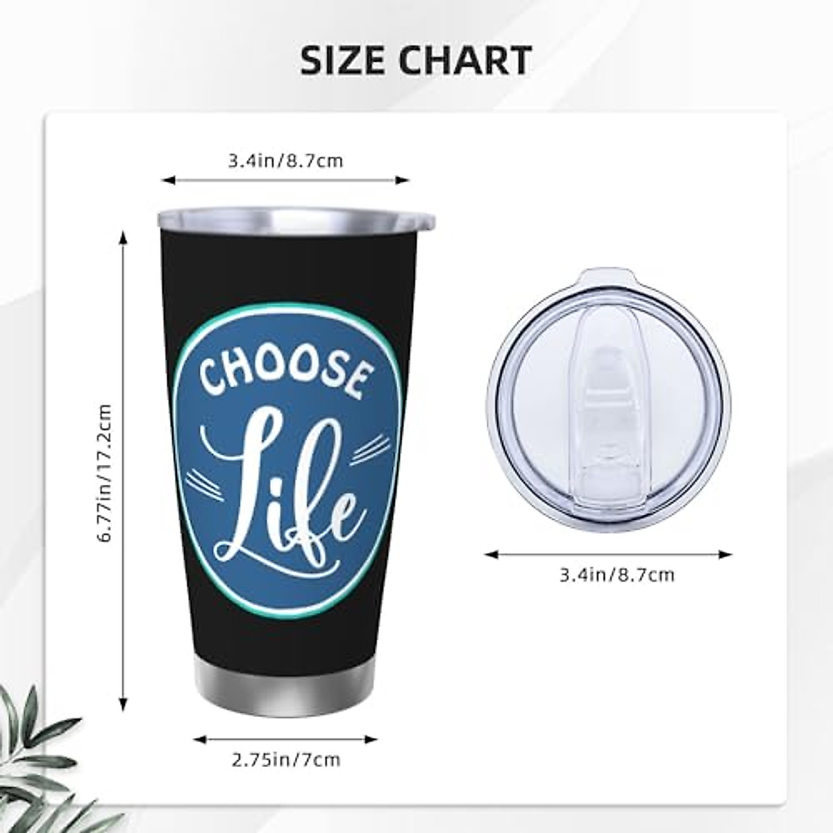 JIESAJ Pro Life Logo Insulated Tumbler 20oz Insulated Tumbler For Men Woman'S