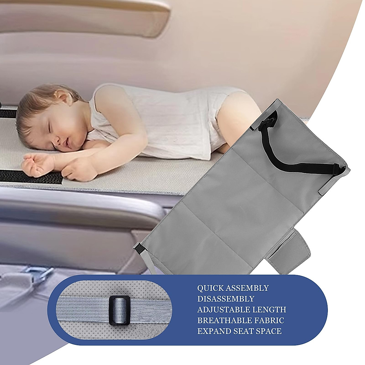 ZZBUY Toddler Airplane Bed Airplane Seat Extender for Kids Foot Rest Travel Bed Hammock Accessories for Flight Leg Footrest