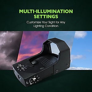 Ade Advanced Optics Mini RD3-006x Green Dot Reflex Sight for Ruger SR22 Pistol Mounting Plate That Replace Rear Sight