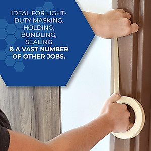 3M 2364 Performance Masking Tape - 0.25 in. x 180 ft. Tan, Rubber Adhesive, Crepe Paper Backing Painters Tape Roll