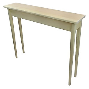 60" Unfinished Pine Narrow Tapered Leg Wall, Foyer, Sofa, Console, Hall Table