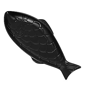 UPKOCH Jewelry Tray 2pcs for Ceramic Steaming Oval Plates, Japanese Sushi, Restaurant Porcelain and Dish Snack Tray Storage Salad Dish: Shape Trays Design Fruit Black Large Decorative Tray