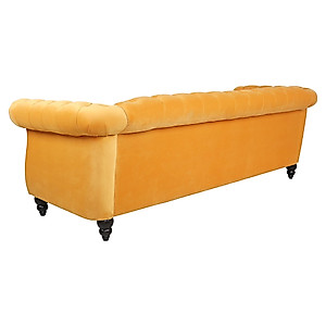 AVZEAR 3 seat Sofa, Velvet Sofa Living Room Sofa Large Sofa Modern Chesterfield Fabric Modern 3 Seater Couch Furniture Classic Tufted Chesterfield Settee Sofa, Yellow