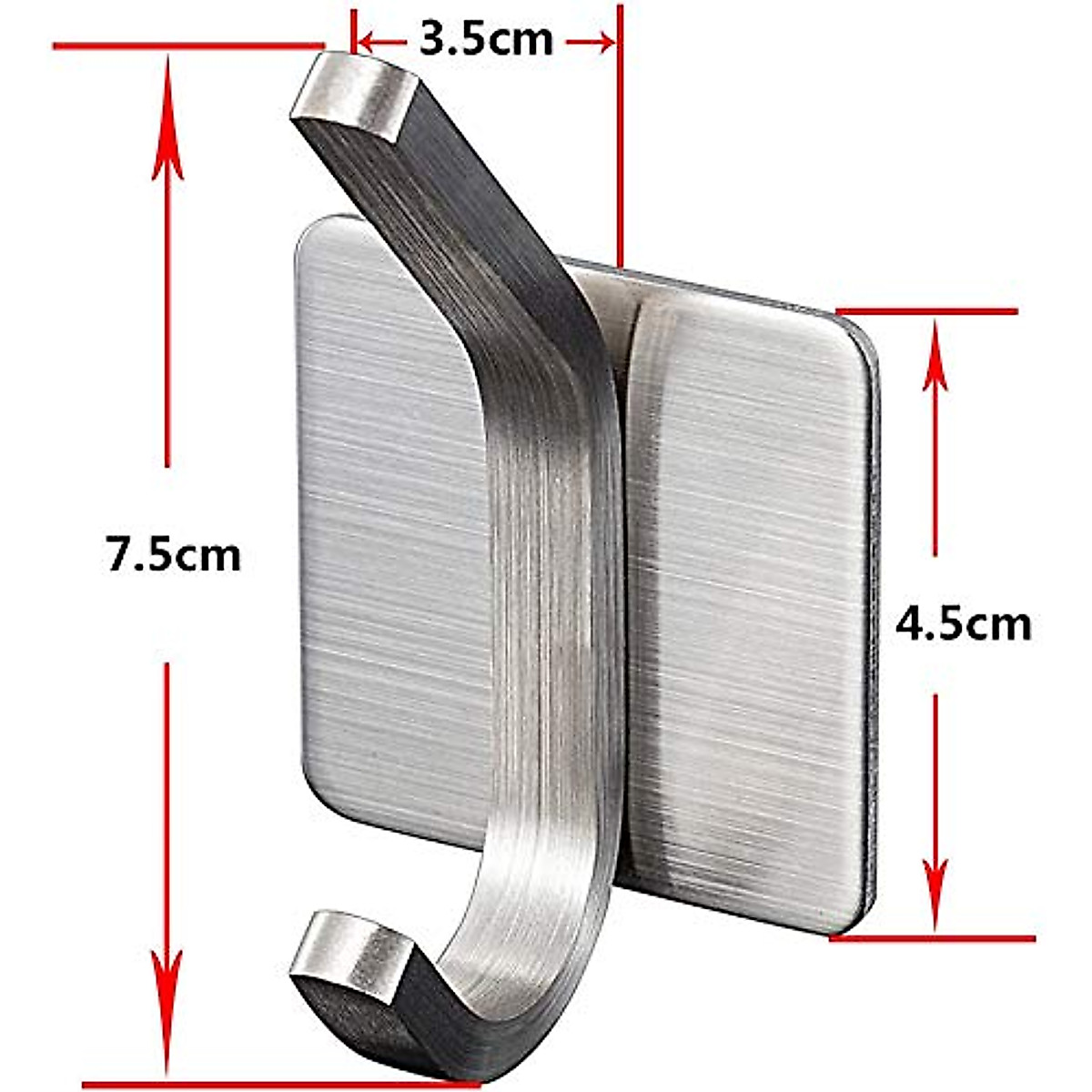 YIGII Towel Hook/Adhesive Hooks - Bathroom Hooks Wall Hooks Bath Show Robe Hook Self Adhesive Coat Hook Stick on Wall Stainless Steel Brushed 4-Pack