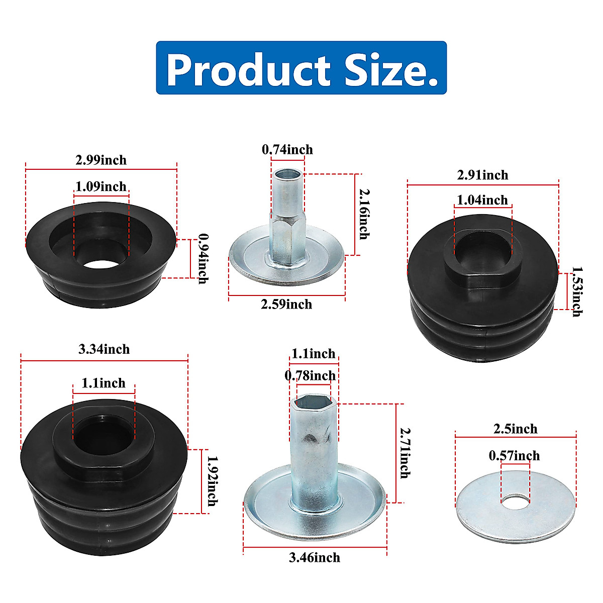 KF04060BK Body Mount Bushing Kit,Compatible with Ford F250 F350 Super Duty 2008-2016 2WD 4WD，Black