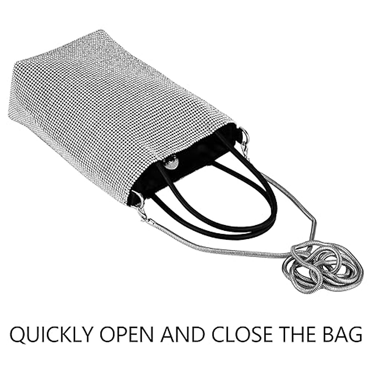 Upgrade Rhinestone Evening Bag Silver Clutch Sparkly Diamond Purse for Women Party Club Wedding bags