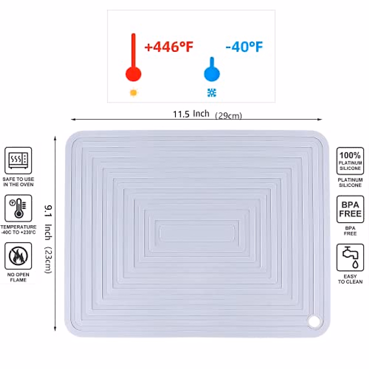 Silicone Trivets Mats Kitchen Tool Set 3 Pcs, Large Silicone Trivets for Hot Dishes,Silicone Trivets for Hot Pots and Pans, Silicone Trivet Mats Set About 9"X12", Black Silicone Hot Pads for Kitchen