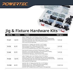 POWERTEC 71118-P3, 24 Inch Double-Cut Profile Universal T-Track with Predrilled Mounting Holes, for Woodworking Jigs and Fixtures, Drill Press Table, Router Table, Workbench, 6 Count, Pack of 1