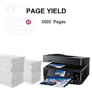 NoahArk 1 Pack T902XL Remanufacture Ink Cartridges Replacement for Epson 902 XL 902XL for Workforce WF-C5210 WF-C5290 WF-C5710 WF-C5790 Printer (1 Magenta)