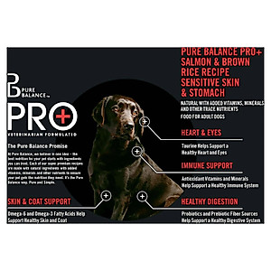 Pure Balance Pro+ Sensitive Skin & Stomach Dog Food, Salmon & Rice Recipe – Vet Formulated for Sensitive Dogs – Supports Skin Health, Digestive Health – 8LB Bag (This is A 8 LBS Bag)