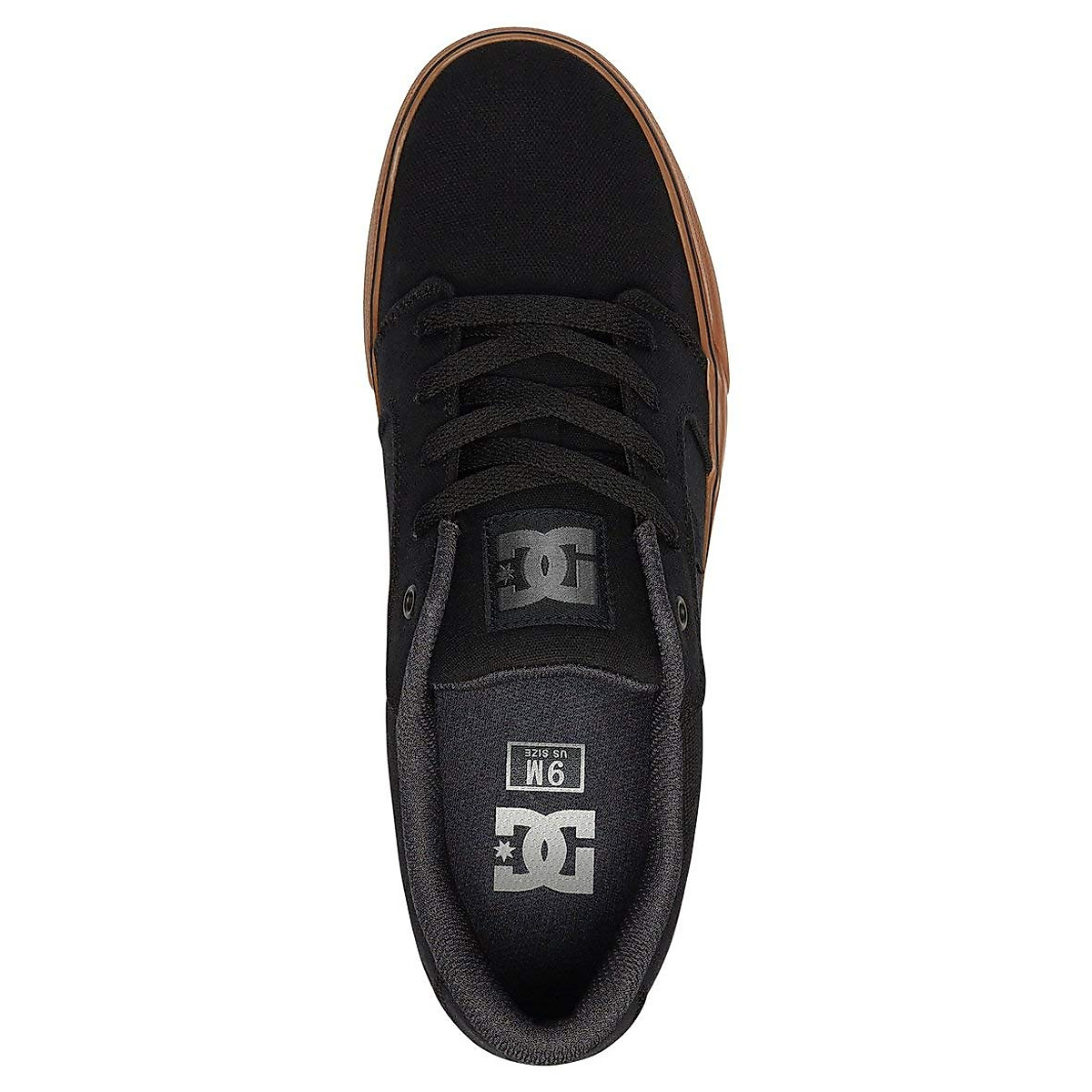 DC Men's Anvil Casual Skate Shoe, Black/Gum, 12 D M US
