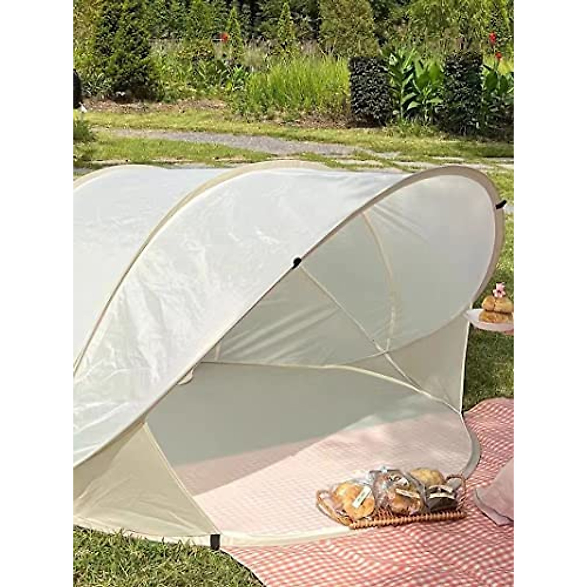 Popup Dome Play Yard Premium Outdoor and Indoor Baby Playpen Portable Lightweight Canopy and Travel Camping Bag (Off-White)