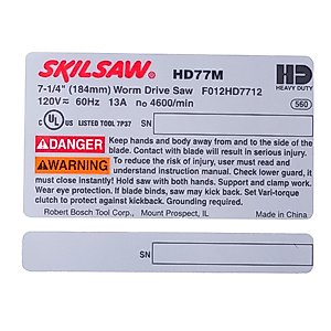 Bosch Parts 1619X02753 Nameplate