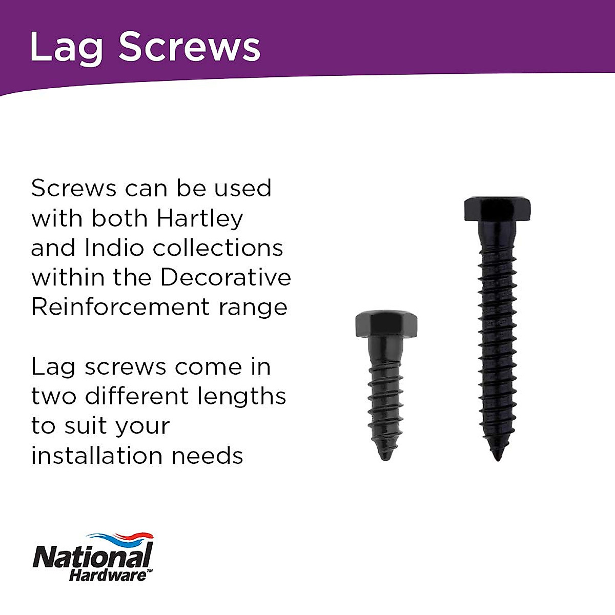 National Hardware N800-123 Lag Screw 1/2" x 1 1/2", Black,12